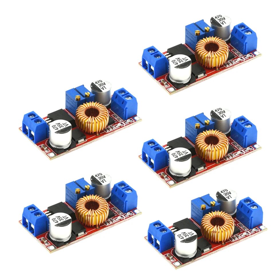 Модуль понижающего преобразователя XL4015 5В-32В в 0.8В-30В 5А 5PCS