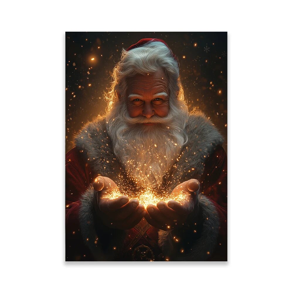 Винтажный рождественский постер на холсте без рамки 3, 20x30cm
