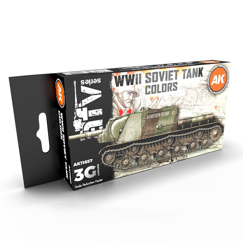 Набор акриловых красок AK Interactive - WWII Soviet Tank Colors Set 3G, 6 красок