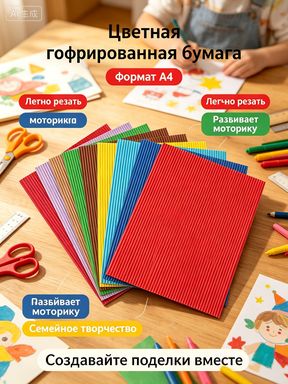 КартонГофрированная A4, количество листов: 10