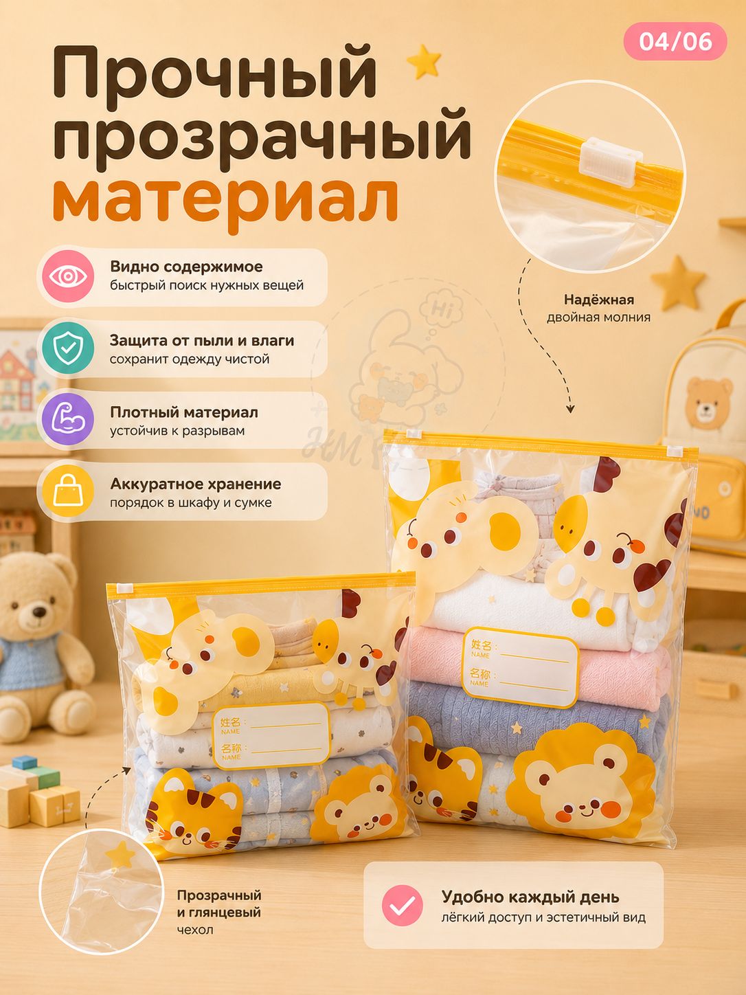 Зип пакет кремовый — фото 1