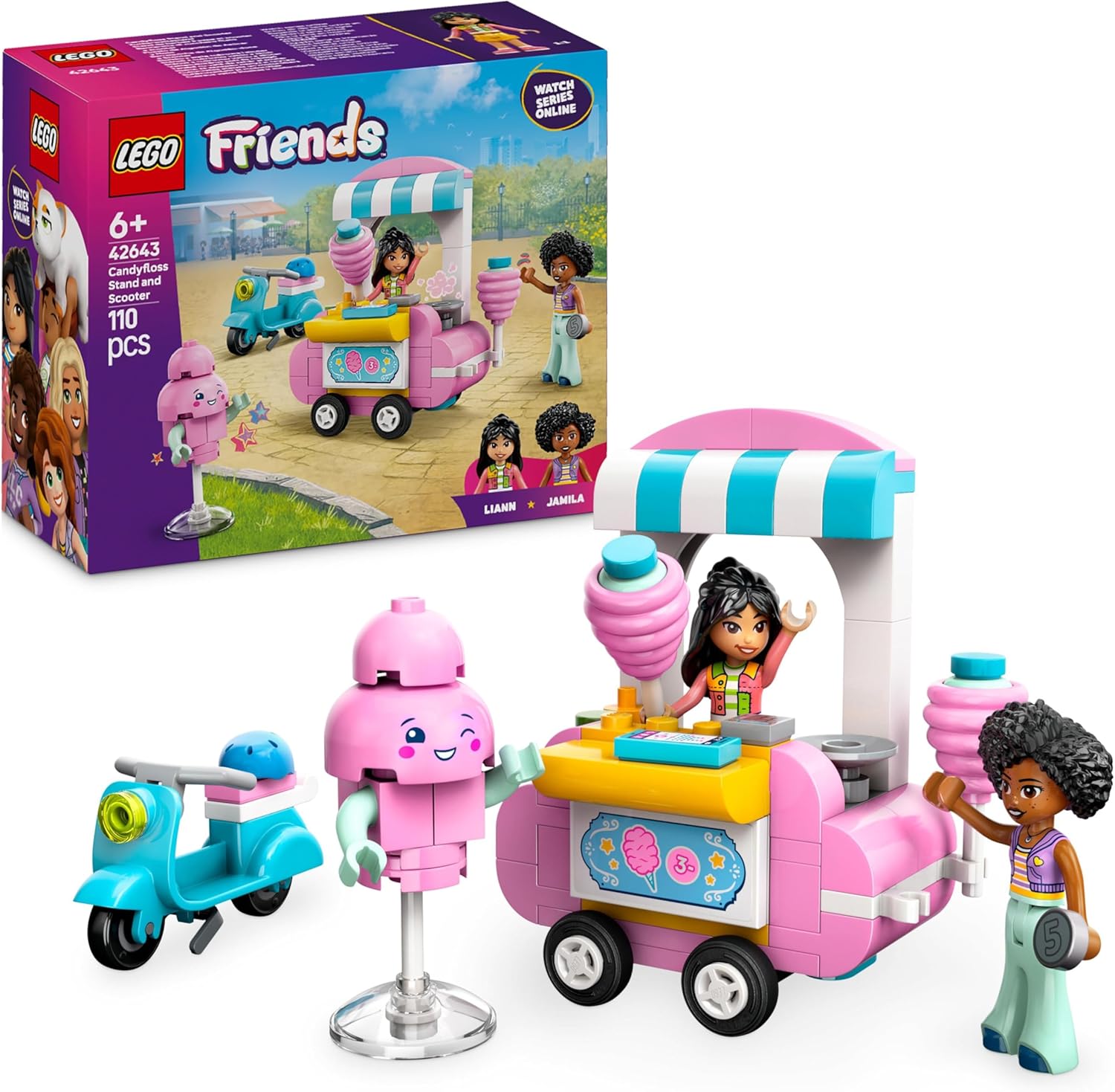 Конструктор LEGO Friends 42643 Стенд со сладкой ватой, 110 деталей