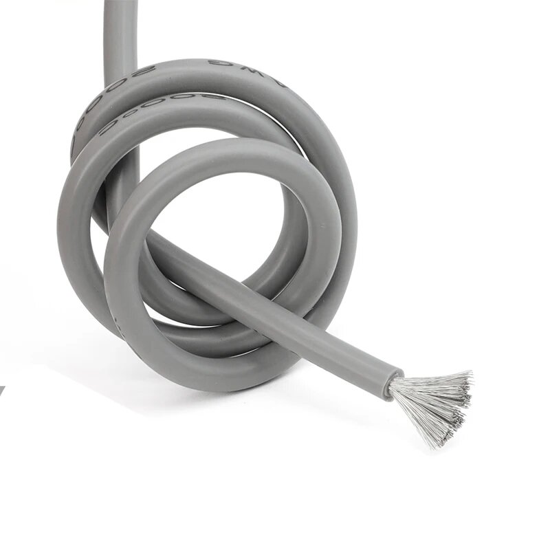 Серый ультрамягкий силиконовый кабель 30AWG, 5 метров
