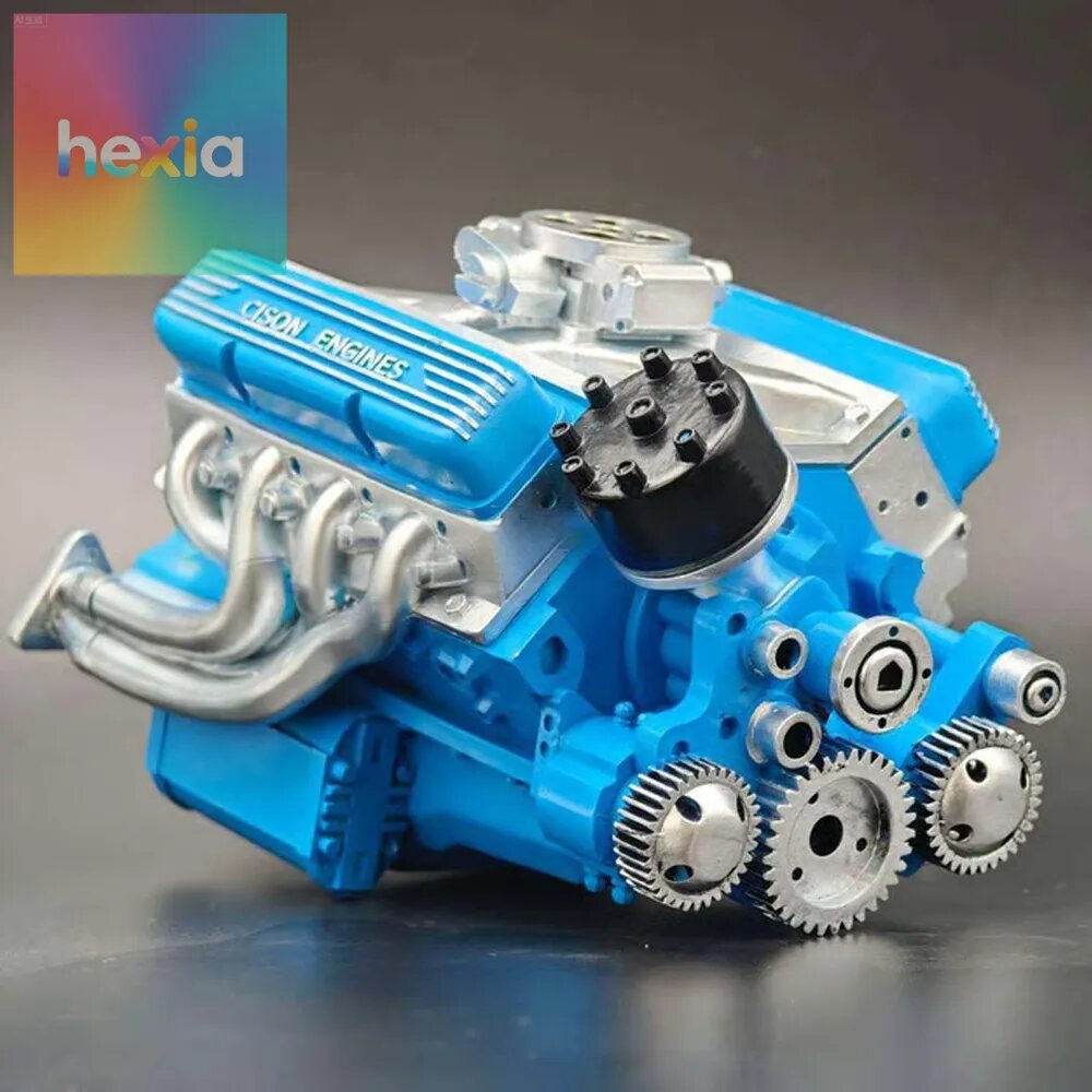 Бензиновый двигатель OHV V8 (1/6 масштаб) 44 см - Детальный конструктор для моделизма