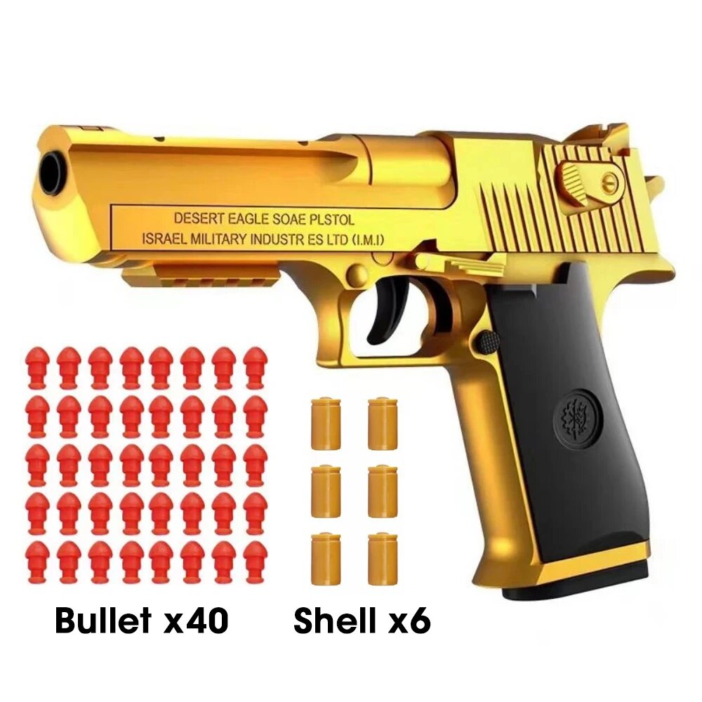 Механический пистолет Desert Eagle для стрельбы мягкими пулями Gold