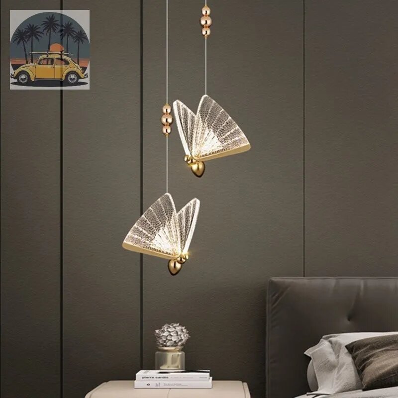 Люстра Butterfly, LED, 8 Вт, 2 лампы, 130x140x130 мм, цвет прозрачный/медь
