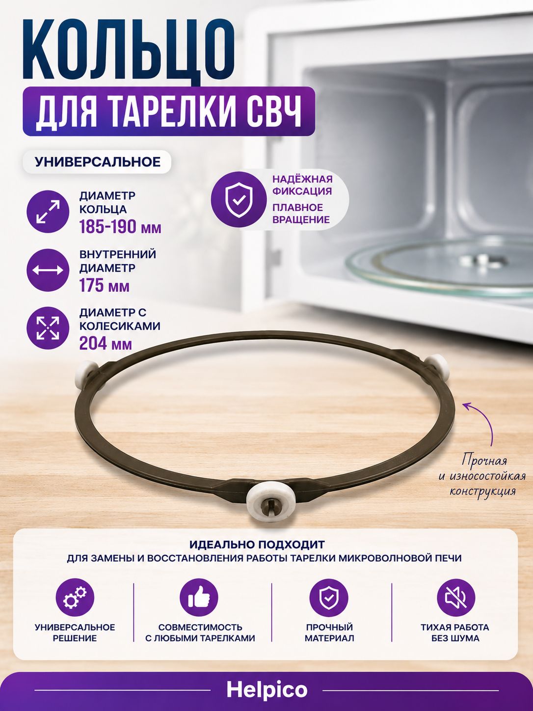 Кольцо для тарелки СВЧ (микроволновой печи, микроволновки). Диаметр внешний 190мм