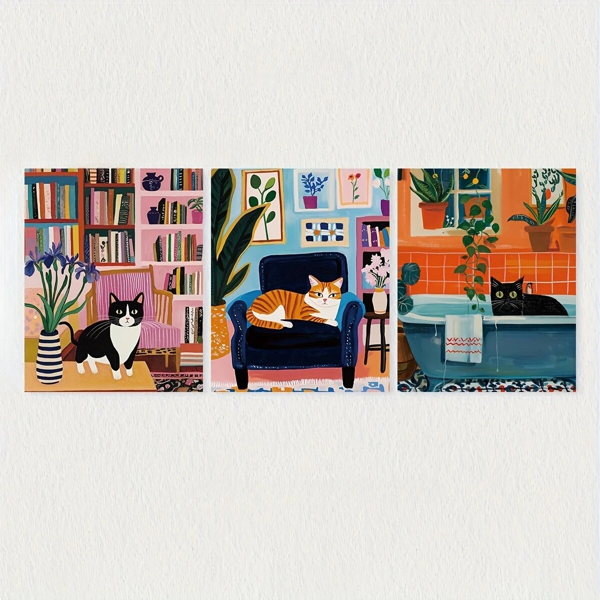Набор постеров с котами 3 шт 20x30cm No Frame