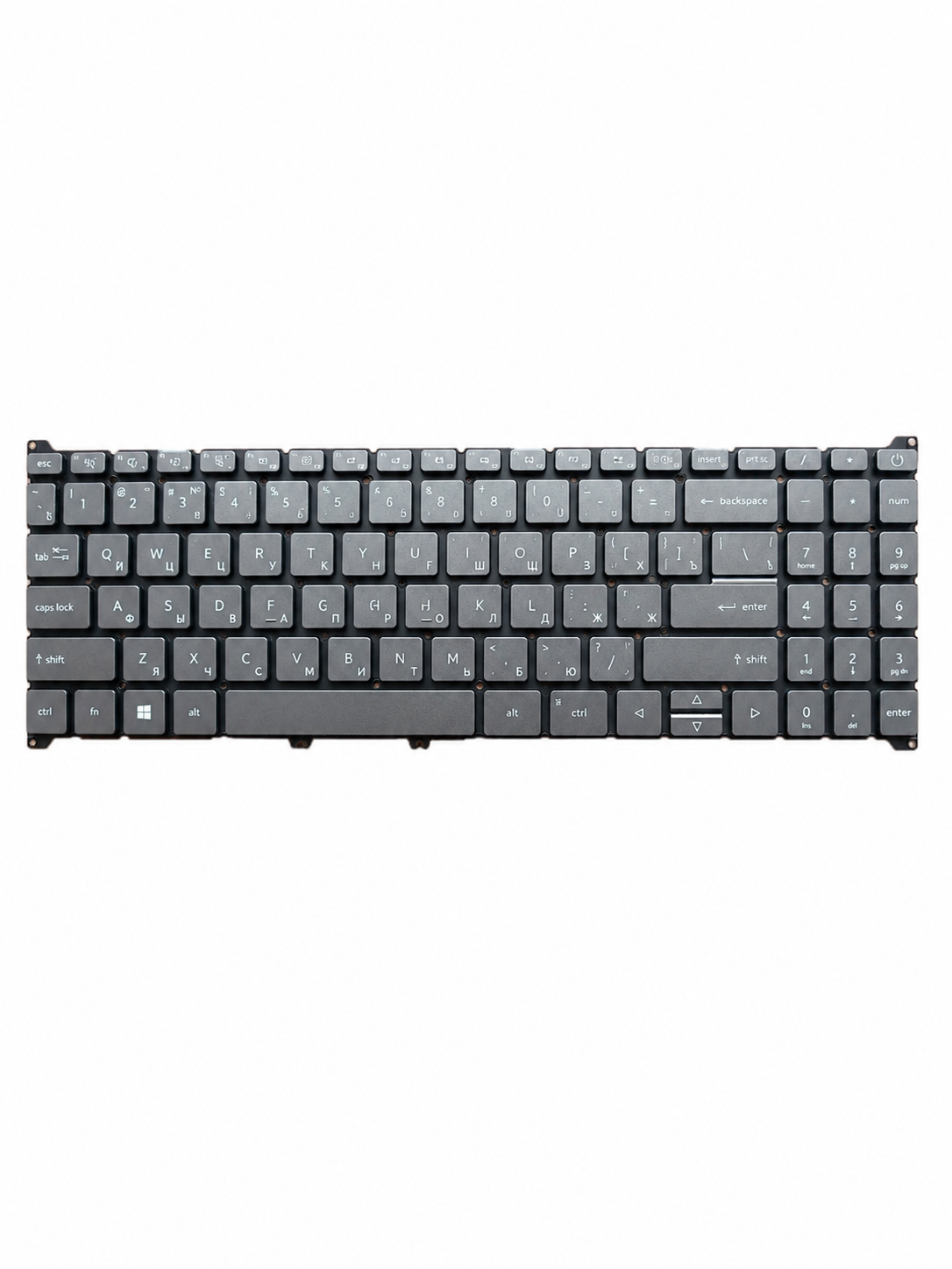 Клавиатура проводная Серая клавиатура без подсветки для ACER для Aspire 5 A515-57 A515-57G A515-57T A515-57GT A515-57-55BX (русский вариант), Русская раскладка, серый