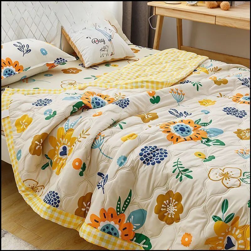 MUJI Одеяло Евро 180x200 см, Всесезонное, с наполнителем ватин, комплект из 1 шт