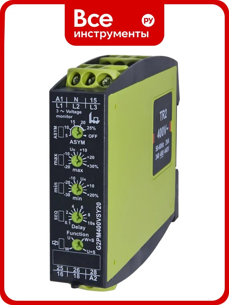 Реле контроля фаз TELE G2PM400VSY20 + TR2-400VAC 2390504_282117