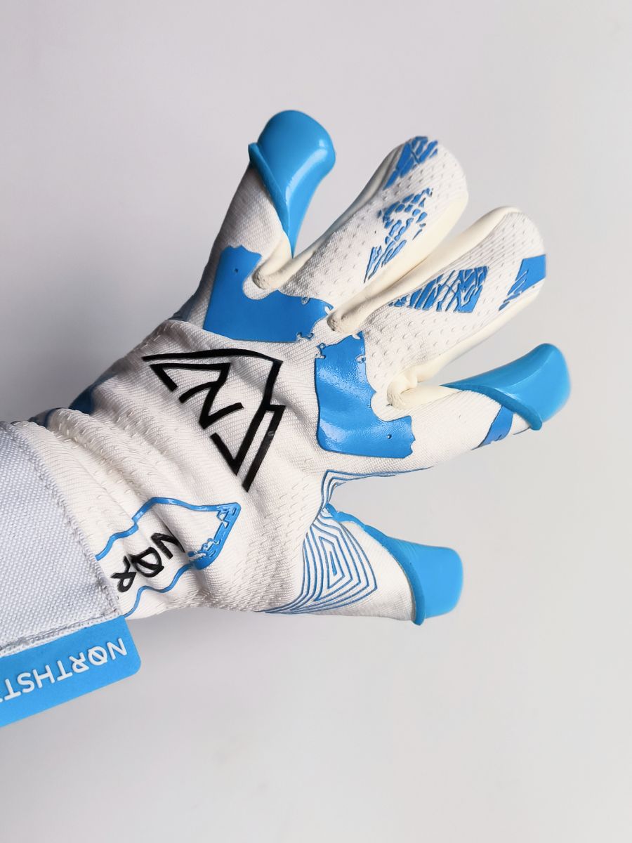Вратарские футбольные перчатки Northstein Nivex Pro AL4, бело-голубые, размер 11