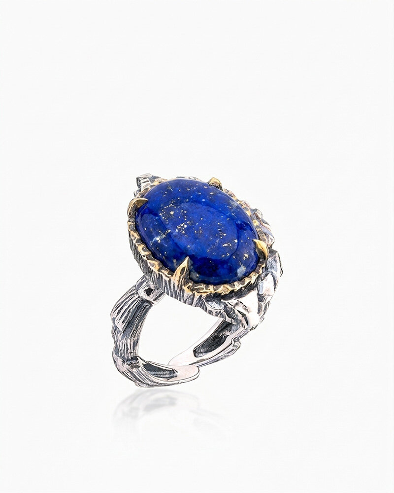 Кольцо SARKISSIAN, серебро, 925 проба, чернение, золочение, лазурит