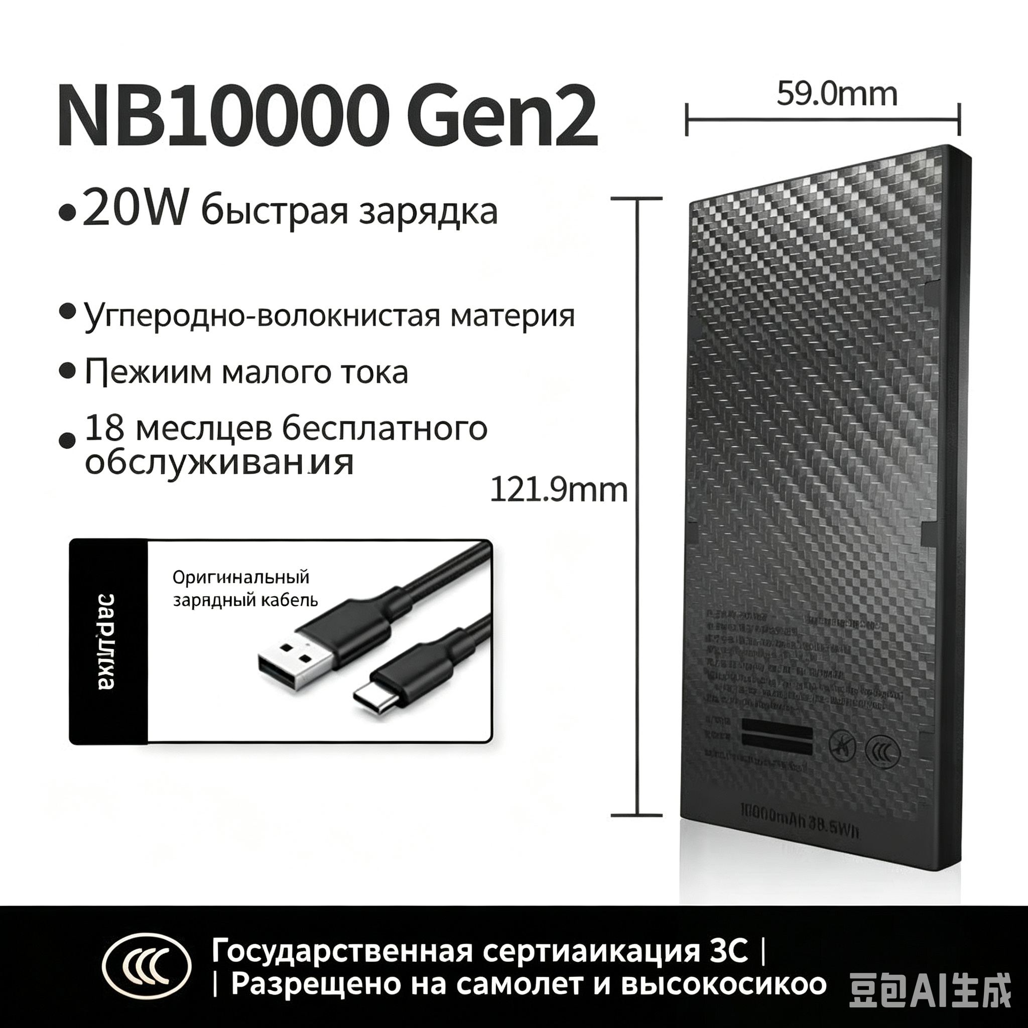 Повербанк Nitecore NB10000 Gen2 (10,000 мАч )，новый стиль 2025 года