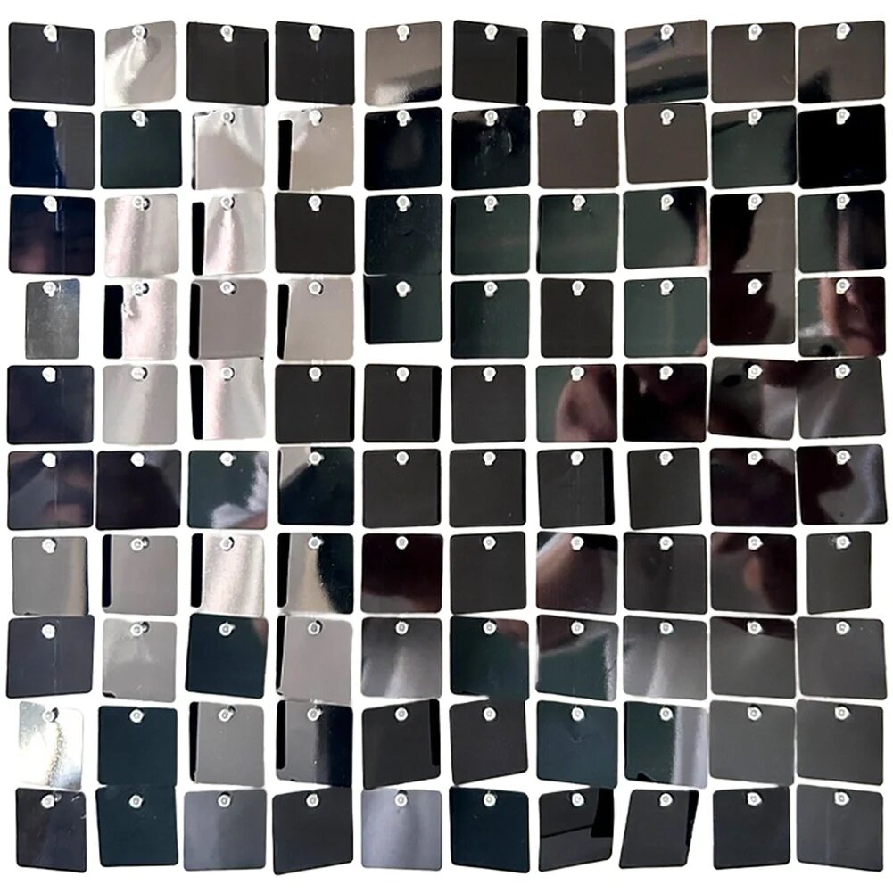 Многоразовый фотофон из серебристых пайеток Черный, Black