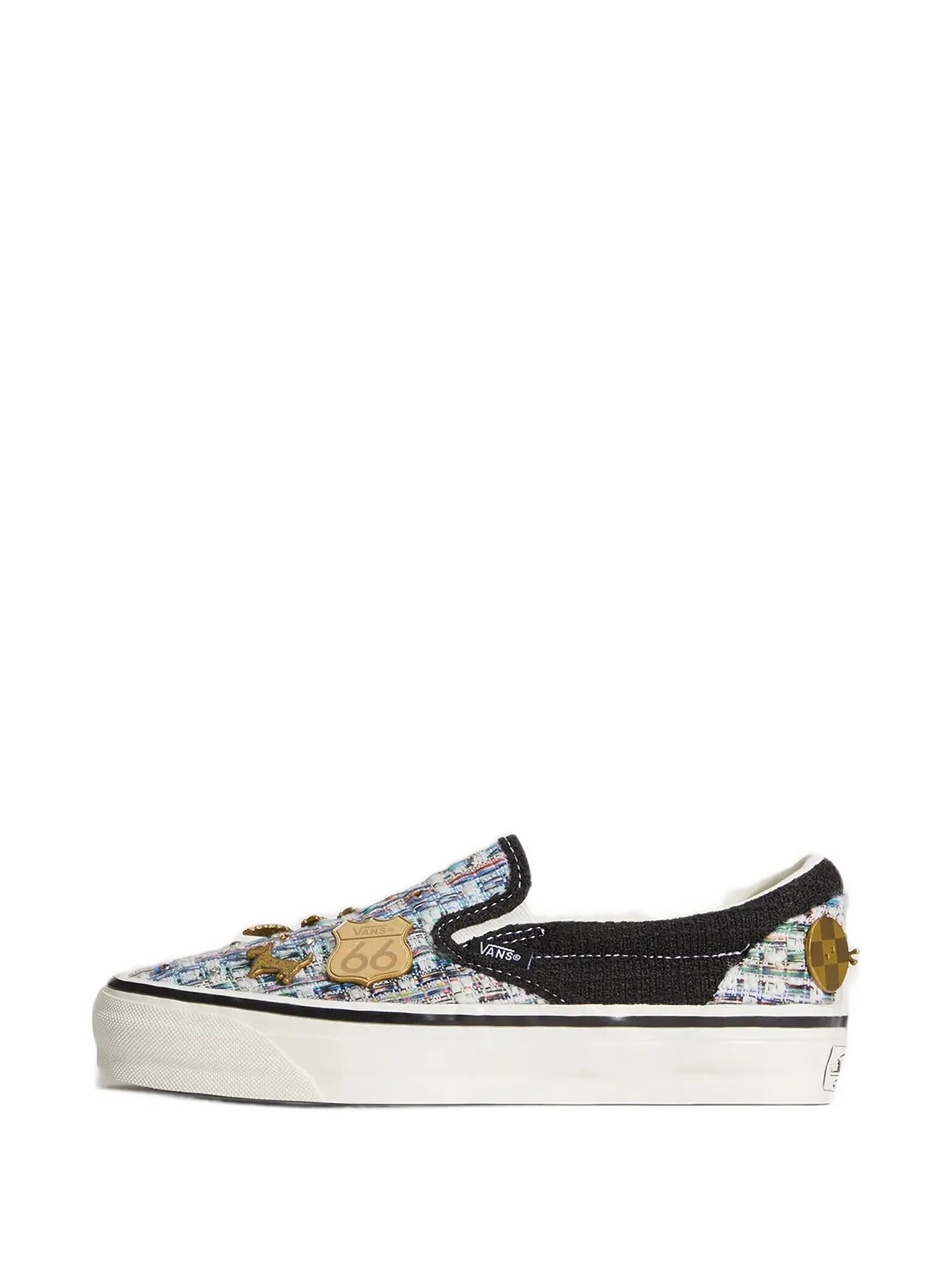 Кроссовки VANS Classic Premium charm-embellished tweed slip-on sneakers