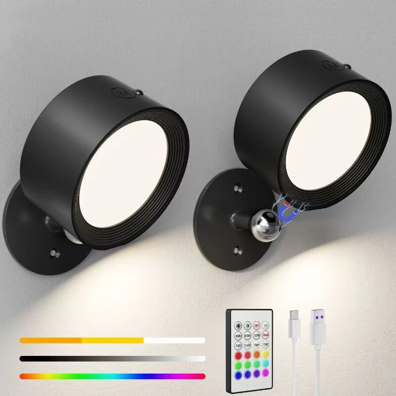 RGB LED настенный ночник, 2 шт.