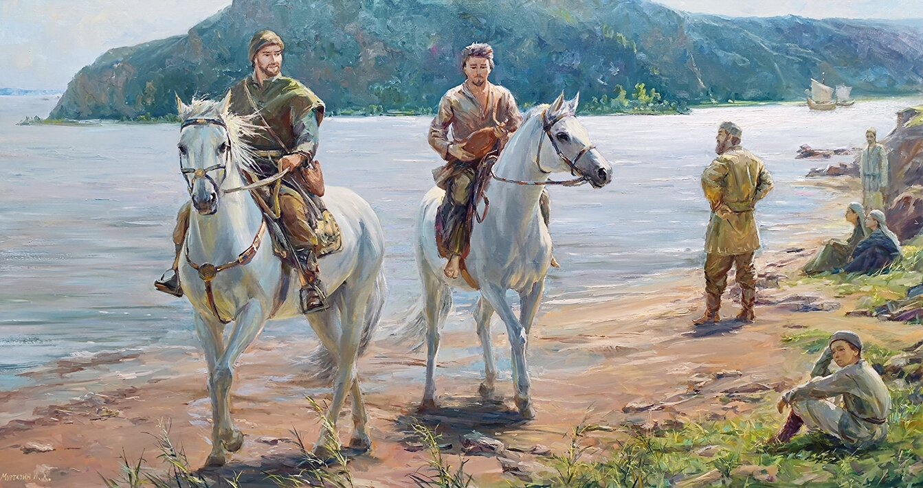 Картина маслом "Водная гладь", художник Ильдус Муртазин, размер 87см на 160см