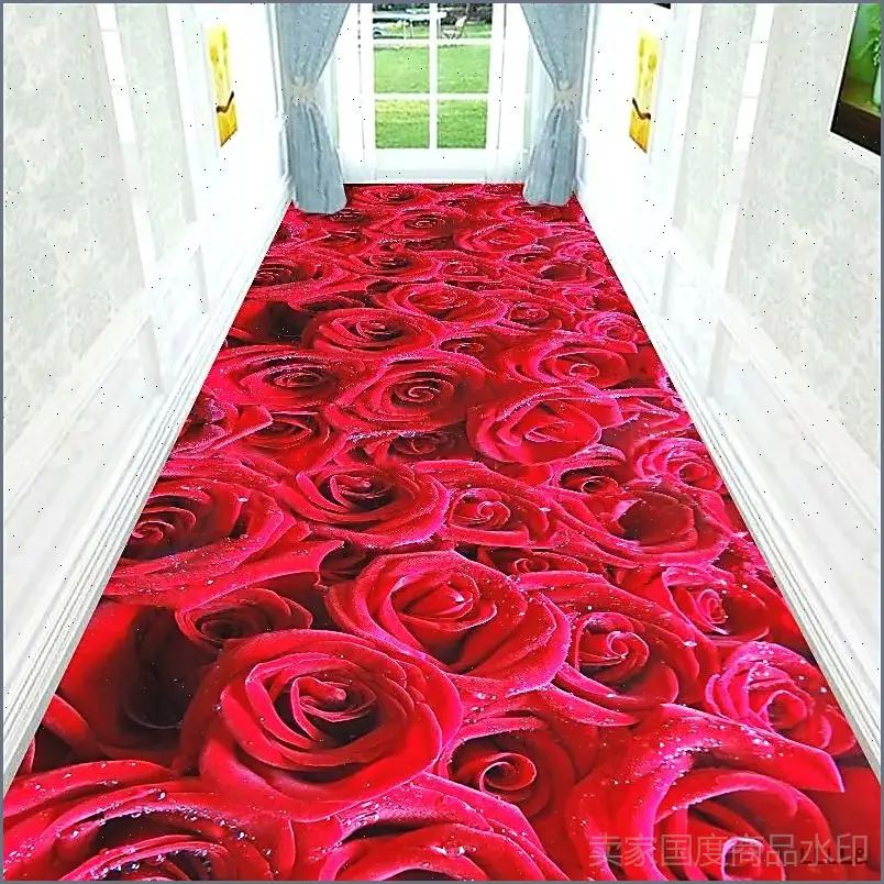 Ковер 80x300 см 1 мм 3d-эффект белый, красный