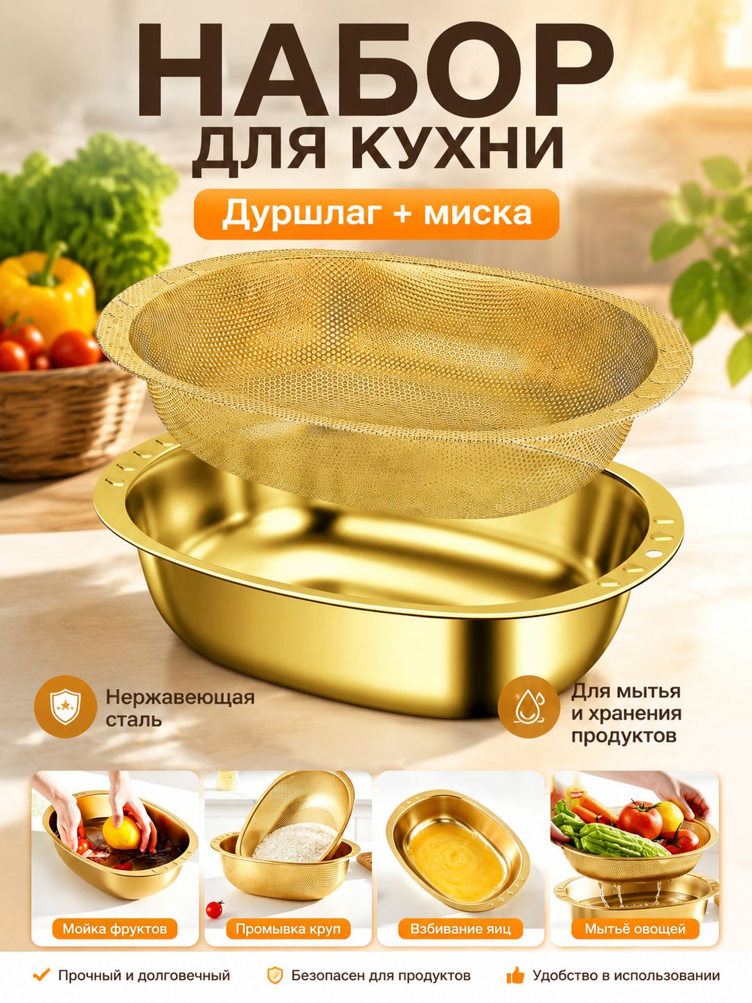 Таз для варки варенья 3.5 л нержавеющая сталь 2 шт