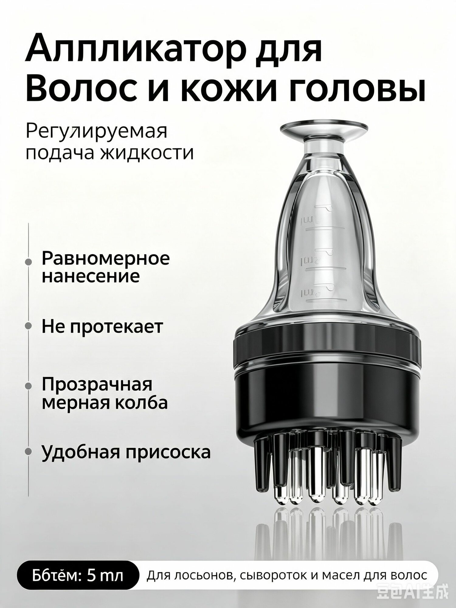 Аппликатор для кожи головы с емкостью для сыворотки и косметических средств, расческа-дозатор для нанесения лосьона на волосы, удобный домашний инструмент для ухода за волосами