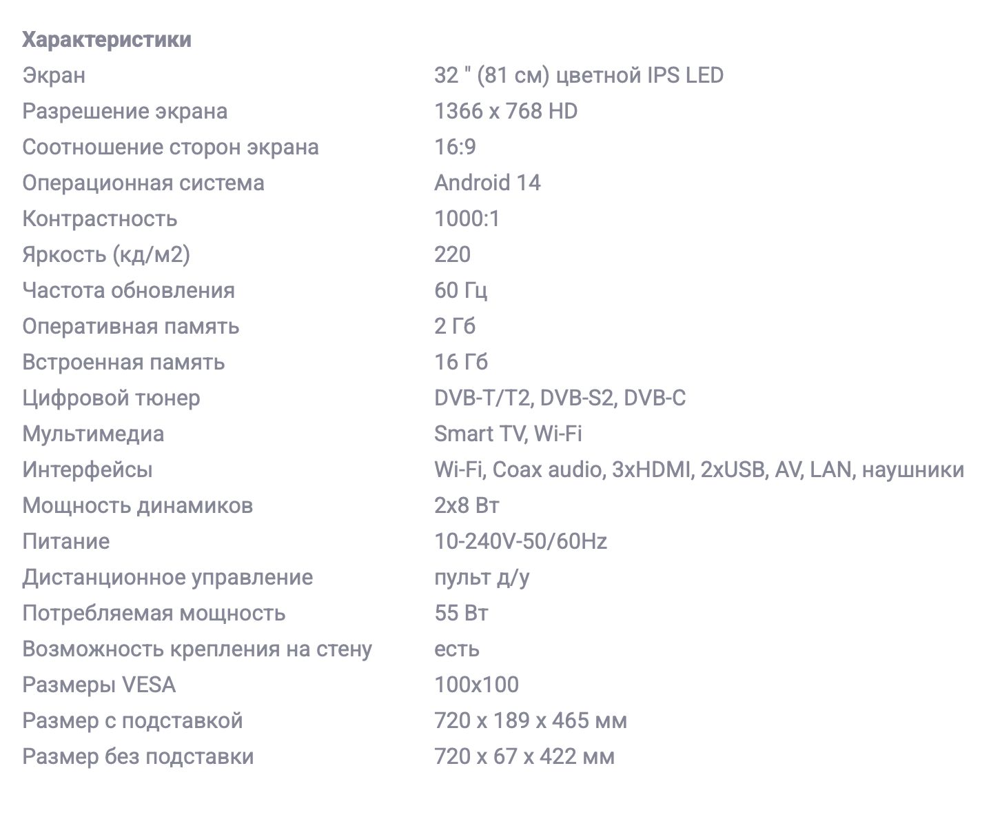 LED Смарт телевизор Android 14 32" — фото 1