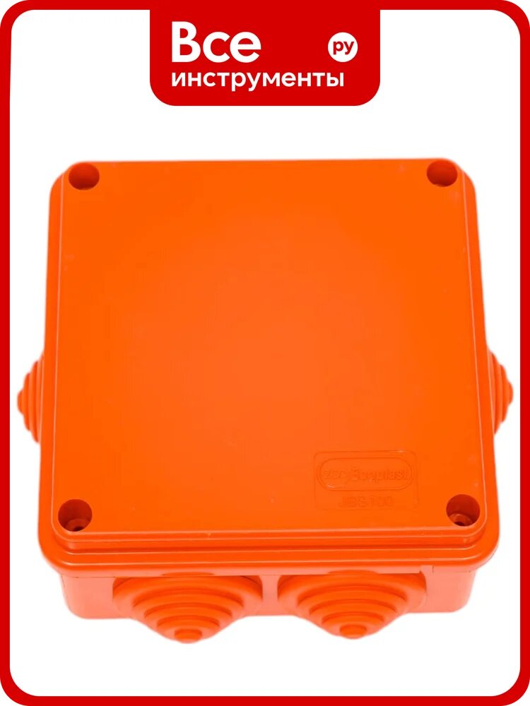 Огнестойкая коробка Экопласт JBS100 E110, о/п 100х100х55, 6 выходов, IP55, 5P, цвет оранжевый 43057HF