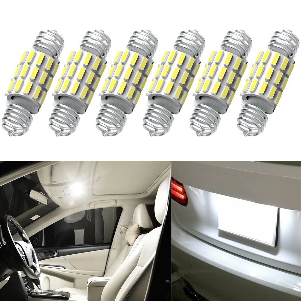 AUXITO 6 шт. светодиодные лампы Festoon C10W C5W 36 мм 31 мм 41 мм Canbus 6500K белые 4014SMD 31mm