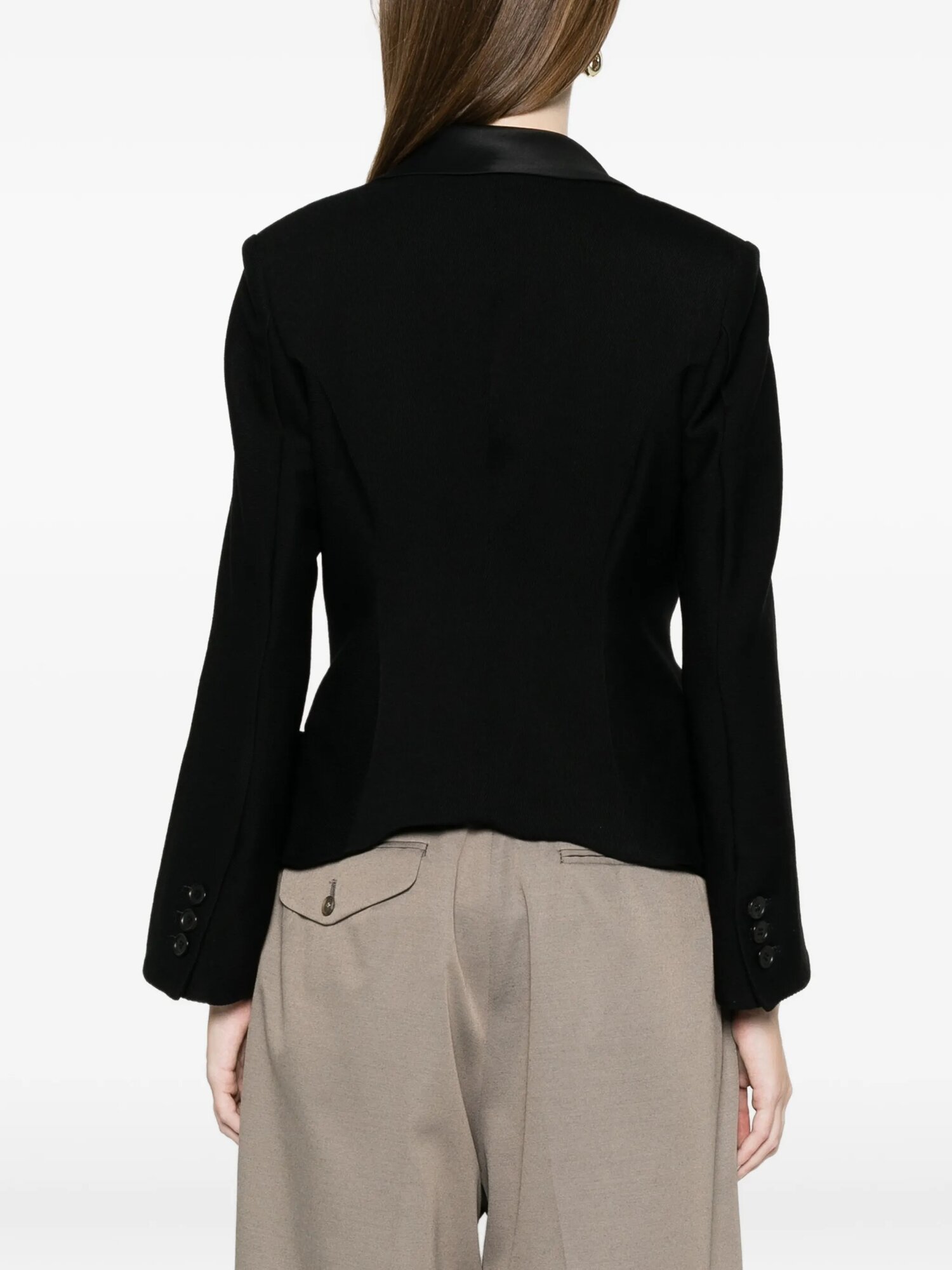 Куртка Undercover Notched lapel asymmetric jacket, размер 46, black/black — фото 1