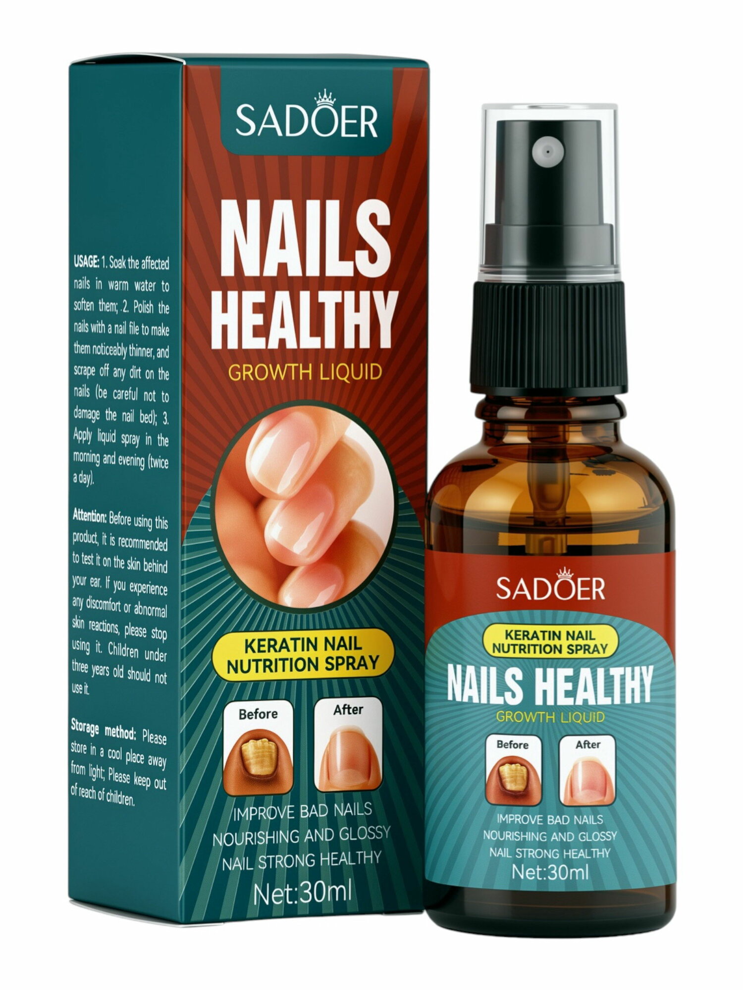 Масло для роста ногтей 30 мл, размер упаковки: 3.5 x 3.5 x 11 см.