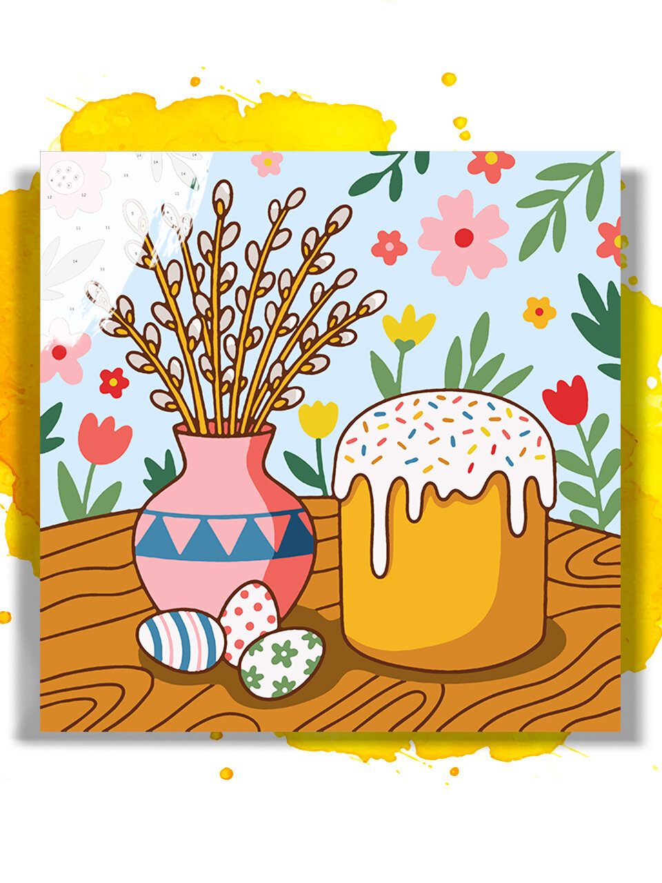 Картина по номерам на холсте Краски Пасхи, 40 х 40 см