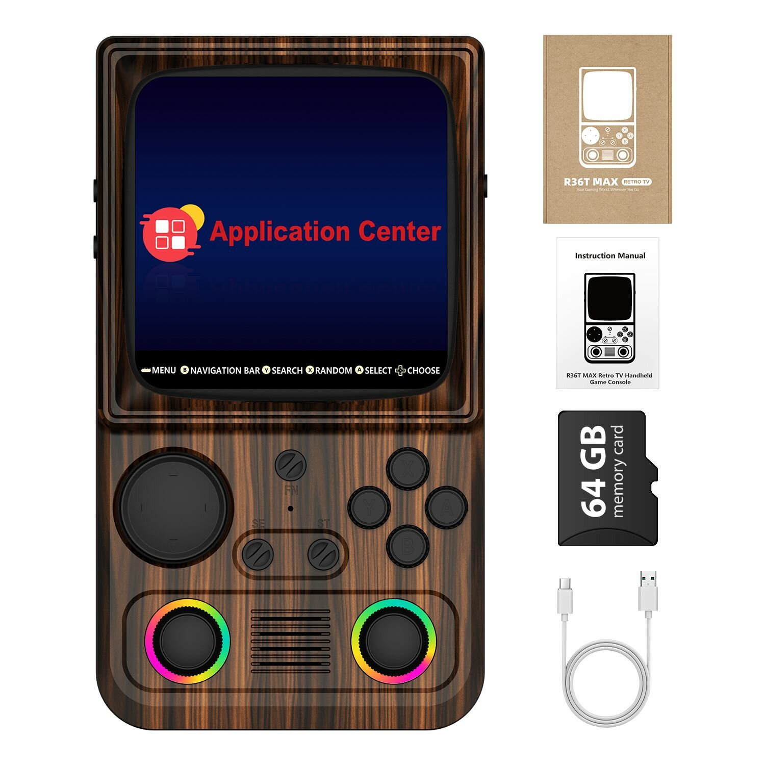 AISLPC Новая ретро портативная консоль серии R36TMAX Wood Grain, 4-дюймовый экран HD, 27 эмуляторов, 20 000+ игр, онлайн-игра 5G, игровая консоль с длительным сроком службы батареи 4000mAh