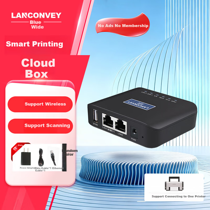 Lankuo PS110UW Многофункциональный беспроводной USB-сервер принтера для облачной печати с мобильных устройств и