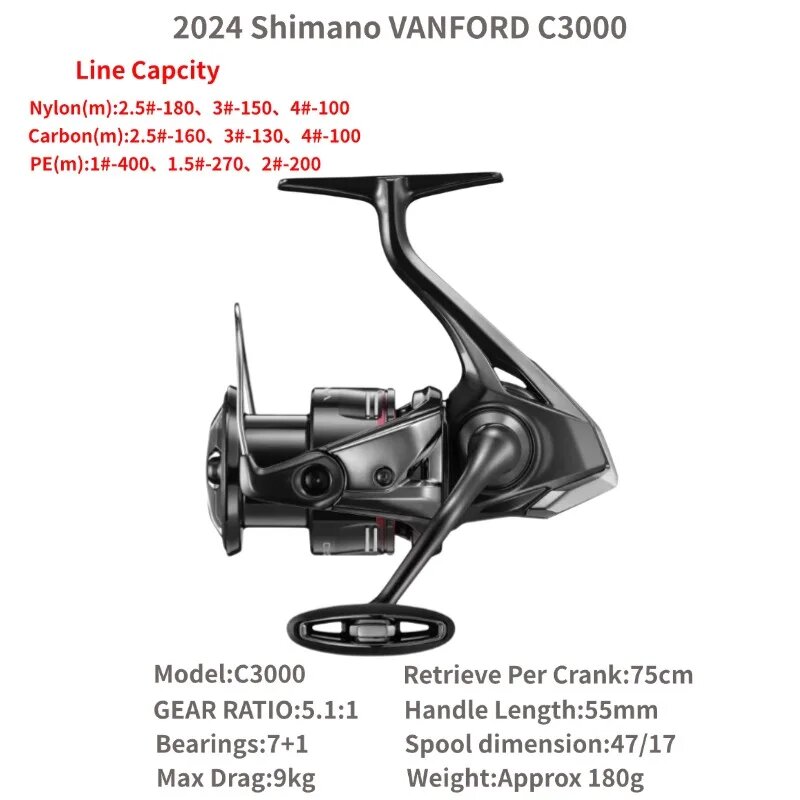 SHIMANO VANFORD 2024 безынерционная катушка для морской рыбалки C3000