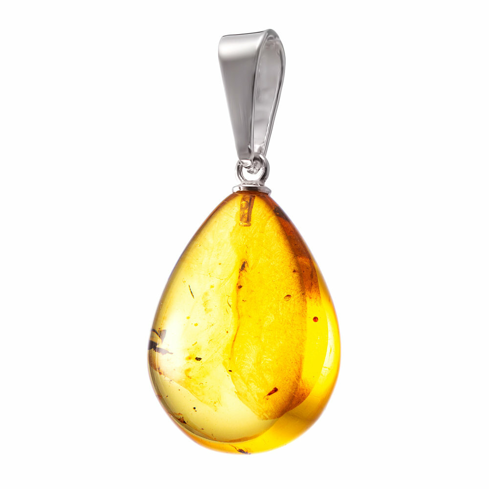 Подвеска, серебро, 925 проба, янтарь