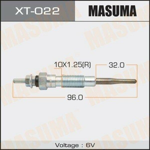 Свеча накаливания MASUMA XT-022 PT-147, 2L-T 1, 10, 100 Toyota Crown 1987-1993
