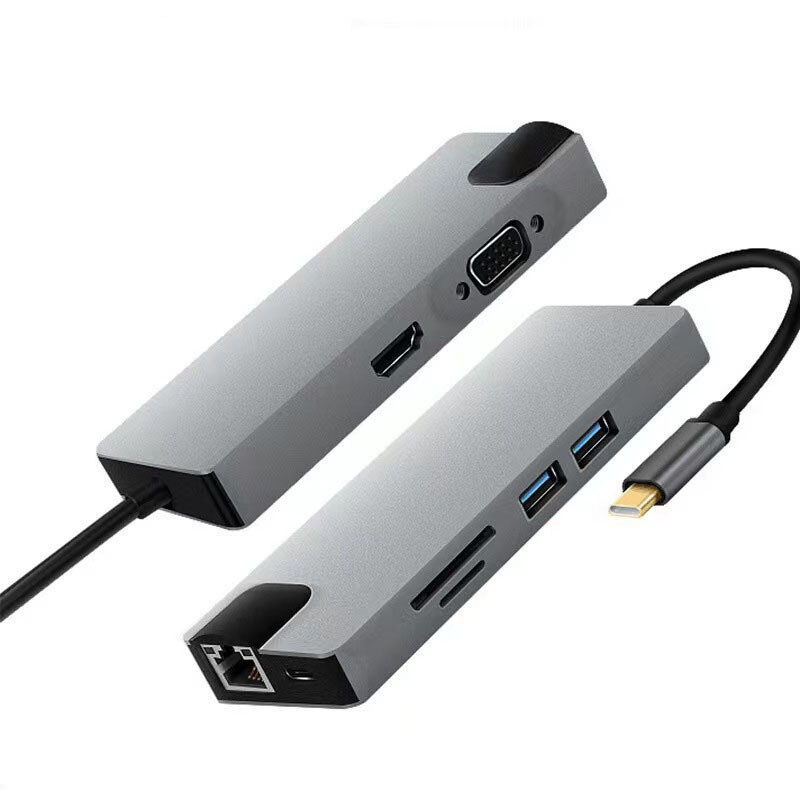 Концентратор USB Type-C 9 в 1 для ноутбука с поддержкой 4K 60Hz, адаптер расширения портов HUB, HDMI и USB 3.0