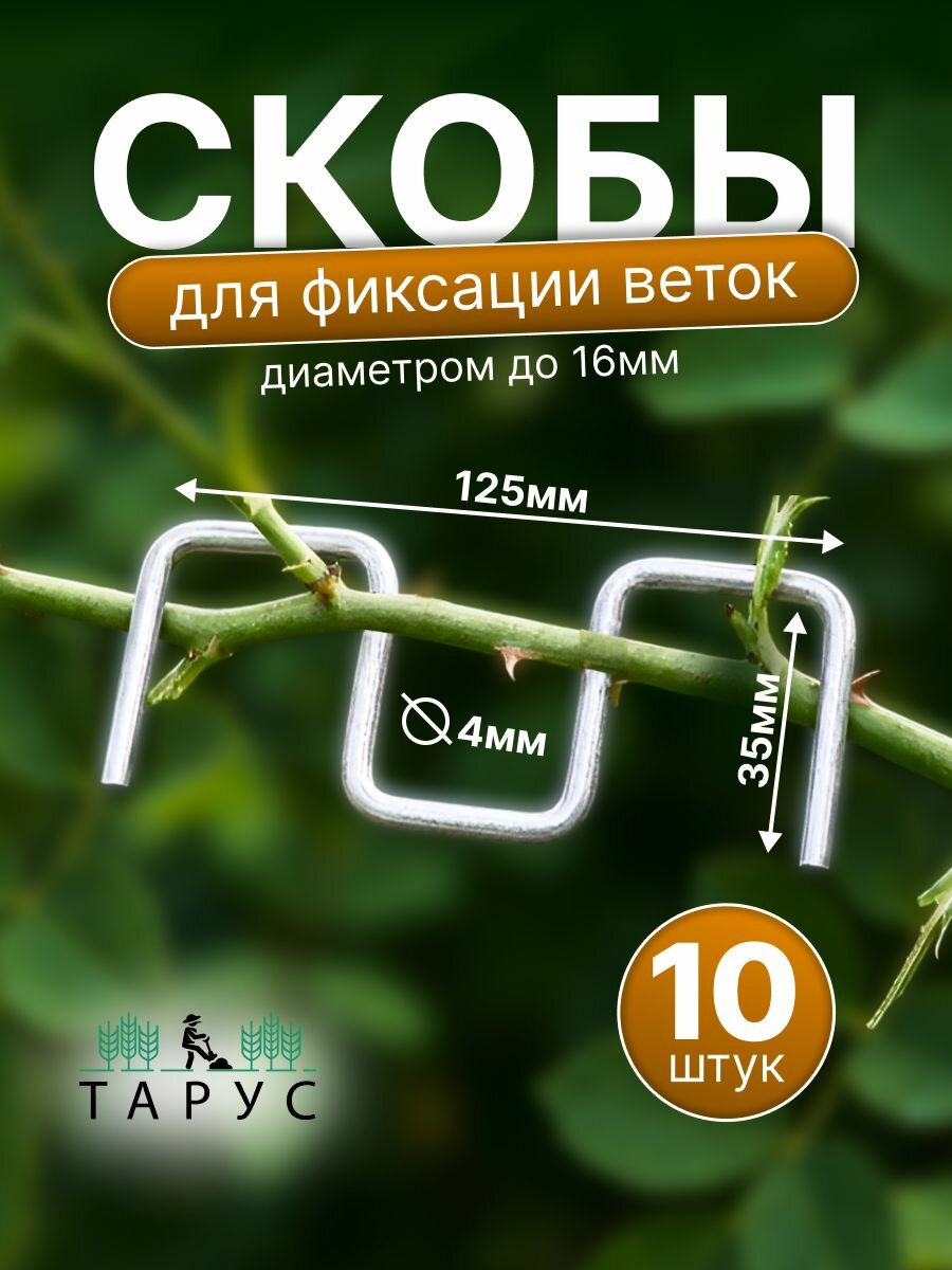 Скобы садовые для фиксации веток М-образные 10 шт