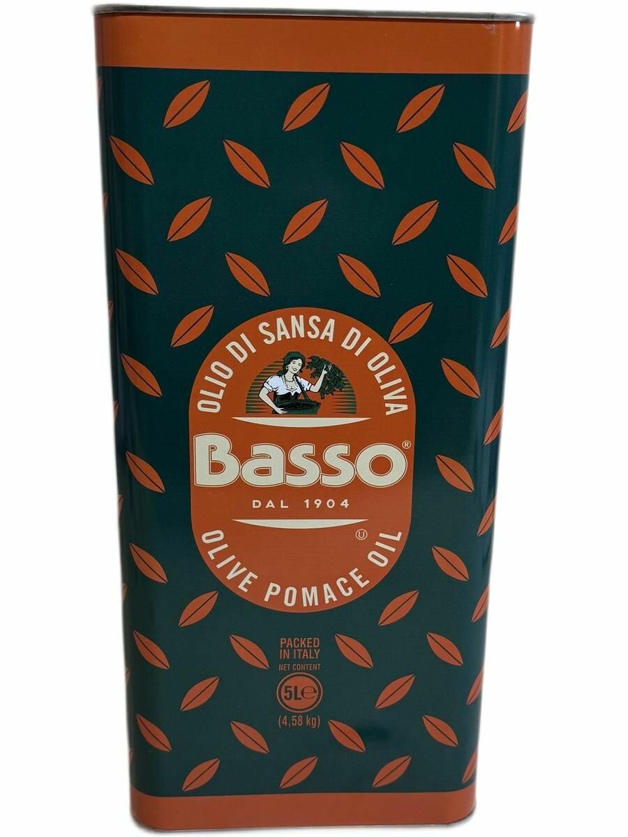 Масло оливковое BASSO Pomace olive oil Extra Virgen ж/б 5л
