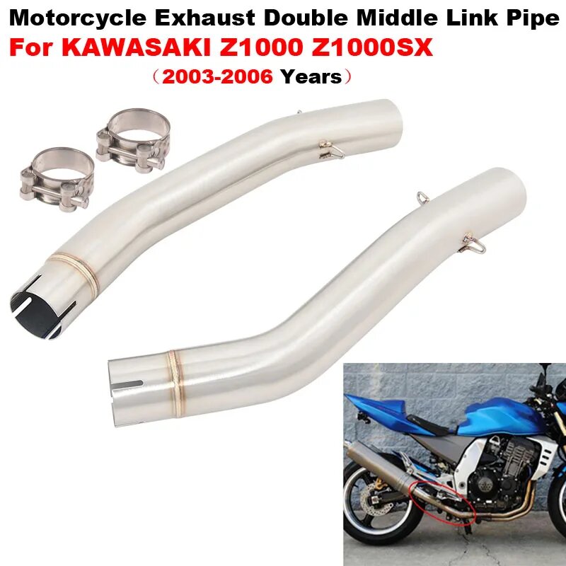 Глушитель выхлопной трубы мотоцикла, средняя труба, 50,8 мм, Escape Moto Slip On для KAWASAKI Z1000 Z1000SX Ninja 1000 2003 2024 2025 2006