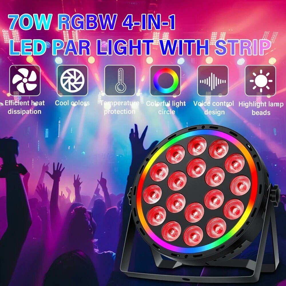Светомузыка / LED PAR 184 RGBW 4в1 RingStrip Профессиональный Мощный и яркий светодиодный прожектор