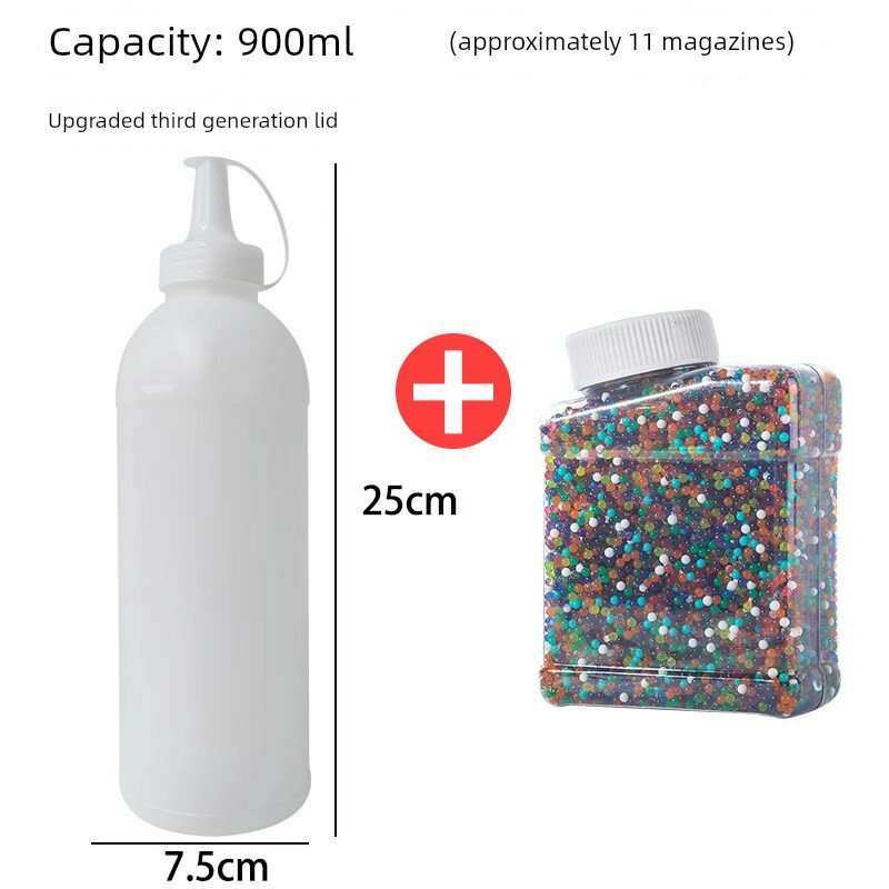 900 мл Белая Бутылка для Заполнения Пистолета с 1 Цветным Водяным Шариком для Наружных Событий