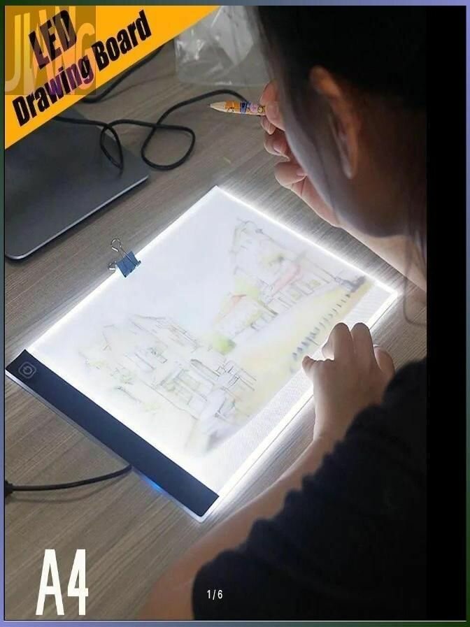 Графический планшет для рисования и копирования с LED подсветкой, А4