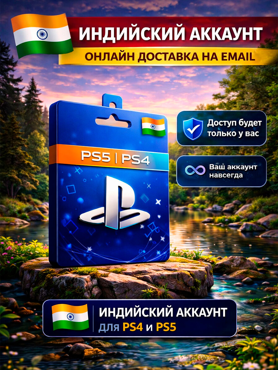 Индийский новый личный аккаунт Sony PlayStation для PS4 и PS5 psn india