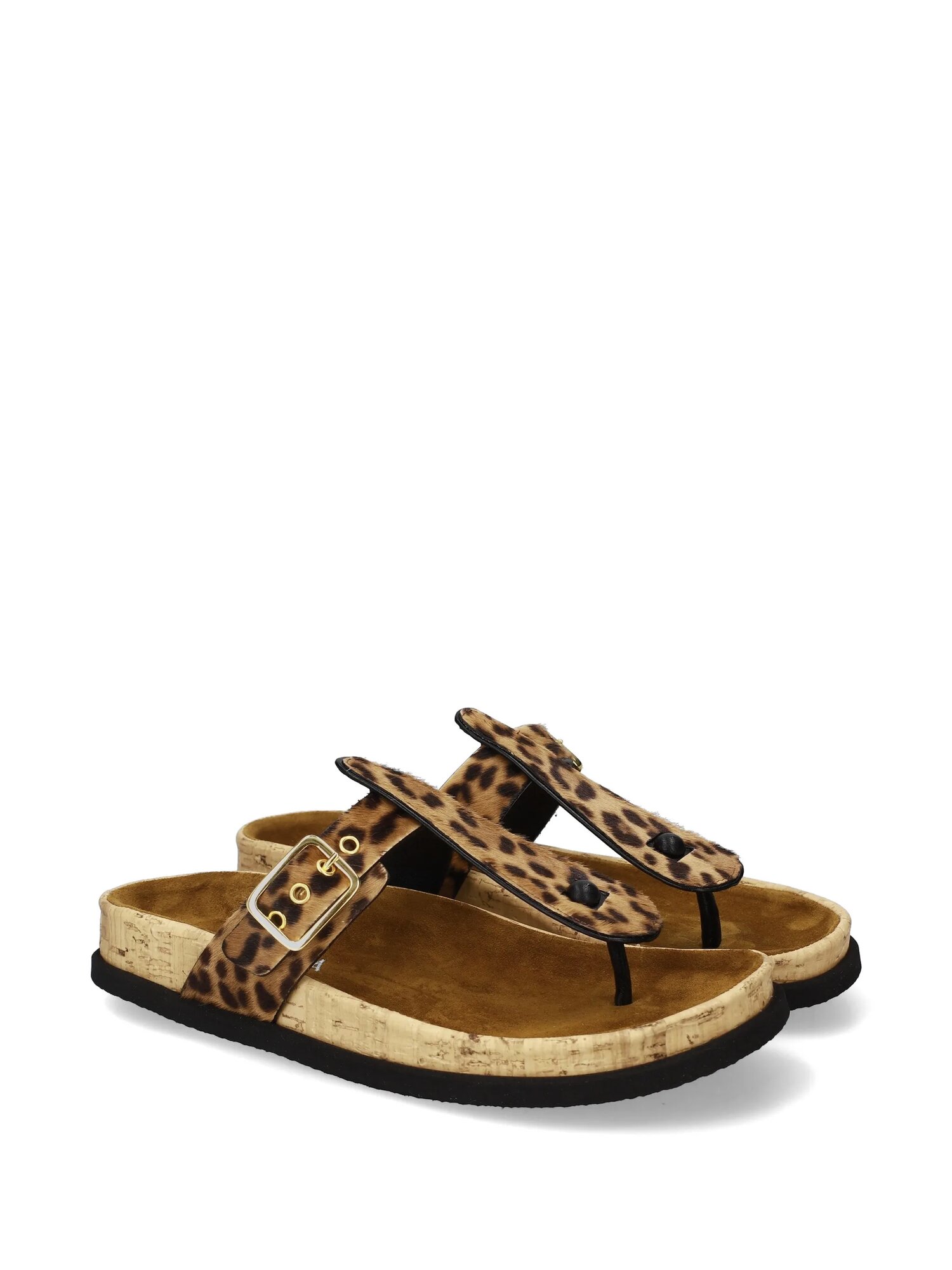 Сандалии PREMIATA Leopard-print buckle sandals, размер 37 EU — фото 1