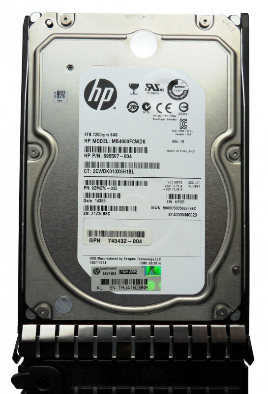 Жесткий диск HP 718304-001 4Tb 7200 SAS 3,5" HDD