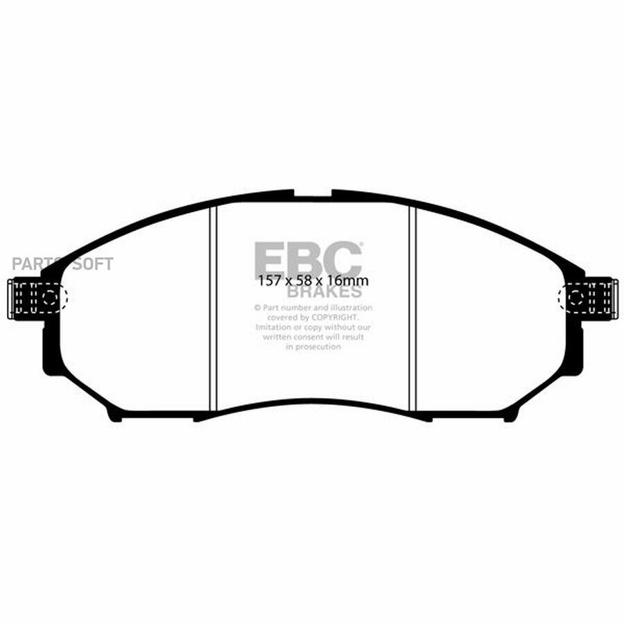 Накладки тормозные от официального дистрибьютора, EBC-BRAKES, артикул DP41671R