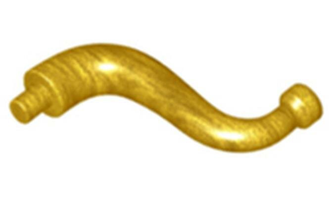 Деталь Lego 43892 Elephant Tail / Trunk with Bar End - Short Curved Tip