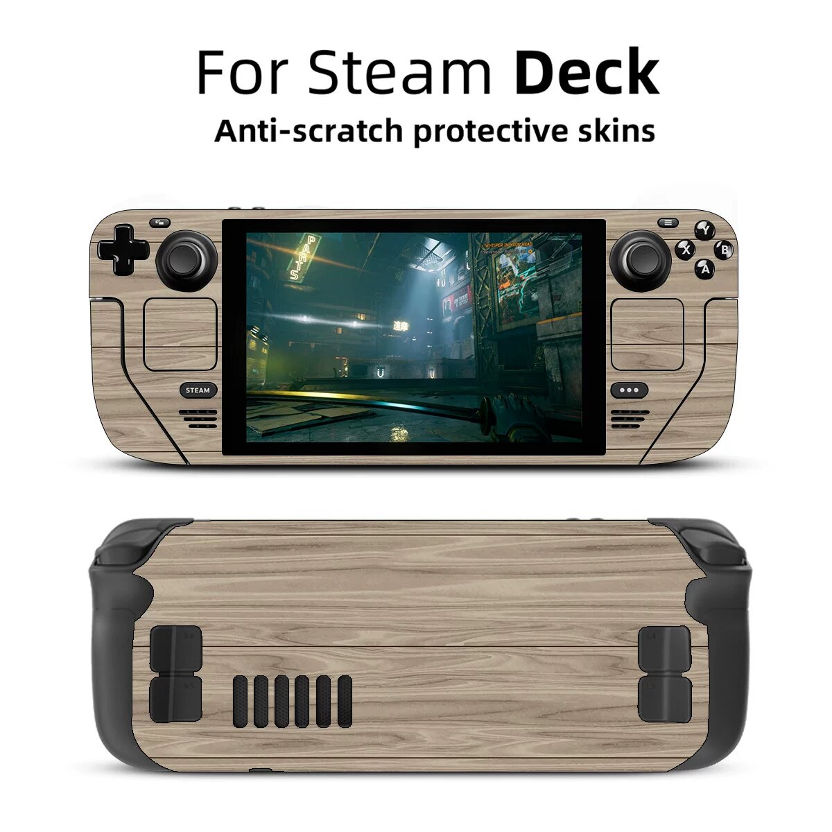 Наклейки для Steam Deck OLED Сет 01 - Киберпанк мультяшный дизайн, анти-скользящее покрытие для игровой консоли, 10 шт