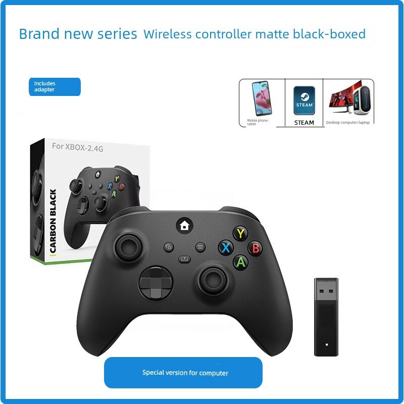 Беспроводной контроллер Xbox с приемником 2.4G для ПК и Xbox, матовый черный игровой аксессуар
